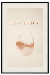 Plakát Jen si užívej - anglický text a akvarelový vzor na béžovém pozadí