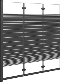 Skládací sprchová zástěna 3 panely 130 x 130 cm ESG černá 151864