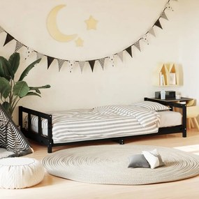 vidaXL Dětská postel 90 x 190 cm masivní borové dřevo [834432] Barva: Černá