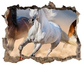 Wallmuralia Díra 3D fototapeta nálepka Koně na poušti 95x64 cm