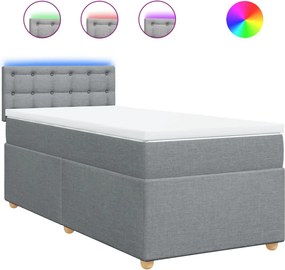 Box spring postel s matrací světle šedá 90x200 cm textil 3288877