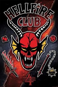 Plakát, Obraz - Stranger Things 4 - Hellfire Club Emblem Rift, (61 x 91.5 cm)