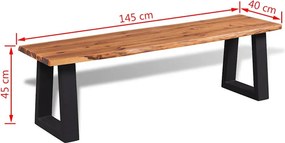 Lavice z masivního akáciového dřeva 145 cm 245687