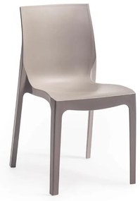 Plastová židle EMMA — nosnost 150 kg, taupe