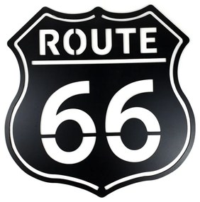 Dřevěná dekorace Route 66 černá (59 x 59 cm) - Kvalitní samolepky.cz