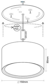 LED Bodové svítidlo LED/17W/230V 4000K pr. 15 cm bílá
