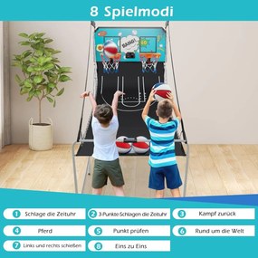 Costway 8 v 1 Basketbalový stroj Skládací elektrický basketbalový