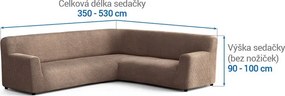 Bielastické potahy COSTINA oříšková rohová sedačka (š. 350 - 530 cm)
