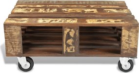 vidaXL Konferenční stolek se 4 kolečky recyklované dřevo [240949]