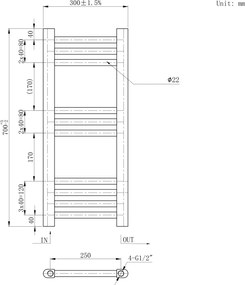 Gamma Erga Basic, topné těleso 700x300 mm, 192 W, bílá, ERG-LAV-BASIC-7030-WH