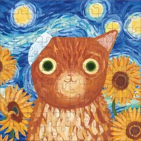 Mudpuppy Puzzle Vincent van Gogh umělecké kočky v plechovce / 100 dílk