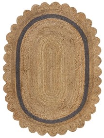 Flair Rugs koberce Kusový koberec Grace Jute Natural/Grey ovál ROZMĚR: 80x230 ovál