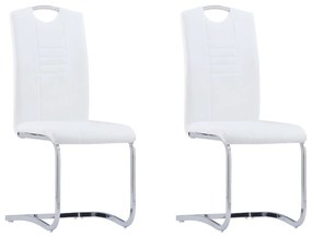 Konzolové jídelní židle 2 ks bílé umělá kůže - Default Title