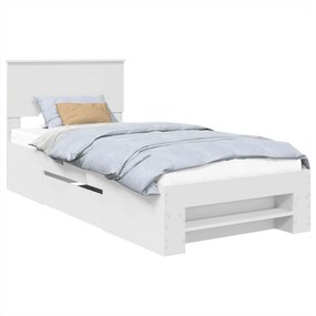 Rám postele s čelo Bílá 90 x 200 cm Kompozitní dřevo 3408802