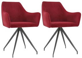 Petromila Dining Chairs 2 pcs Wine Red Velvet