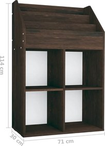 Dětský regál na časopisy kouřový dub 71 x 30 x 114 cm kompozit 339534