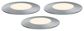 Paulmann 93949 Plug&Shine Mini, rozšiřovací set zápustných svítidel do exteriéru 3x2,5W LED 3000K stmívatelné, stříbrná, IP65