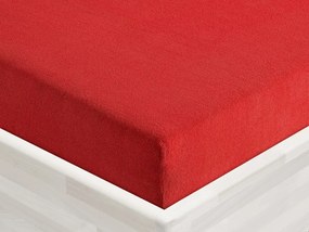 Froté napínací prostěradlo FR-007 Sytě červené 90 x 220 - výška 20 cm