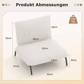 Costway Nadrozměrné křeslo Accent s extra širokým a hlubokým sedákem