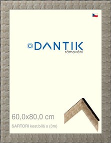 DANTIK rámeček 60x80 | SARTORI kost.bílá s (Plexi Čiré)