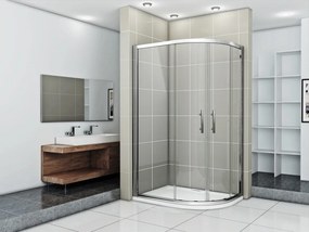 NATALI HARD 90x80 Clear Levý Sprchový kout asymetrický