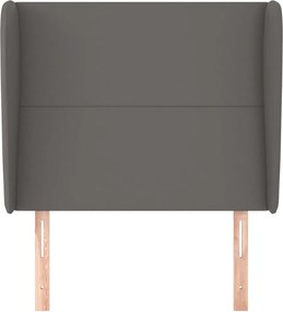 Čelo postele typu ušák tmavě šedé 103x23x118/128 cm umělá kůže 3117764