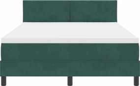 Postel s boxspringem s čelo Tmavě zelená 160 x 200 cm samet 3339251