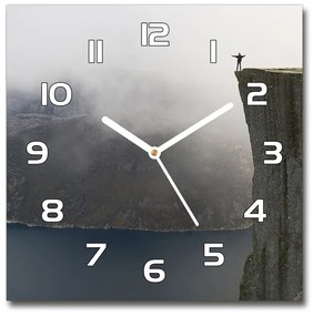 Wallmuralia Skleněné hodiny čtverec Norský útes 30x30 cm