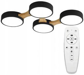 Toolight - LED stropní svítidlo 4-bodové APP210-3CPR, černá-hnědá, OSW-08469