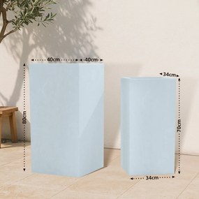 Sada 2 ks květináčů 3 square - šedá