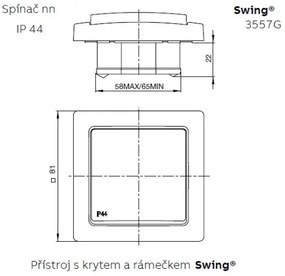 ABB Swing (L) vypínač č.1 IP44 jasně bílá 3557G-A01940 B1