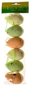 Sada velikonočních kropenatých vajíček 6 ks, barevná, 6 cm