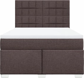 Box spring postel s matrací tmavě hnědá 140x200 cm textil 3290514