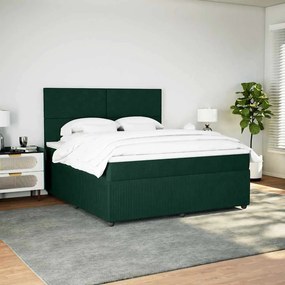 Box spring postel s matrací tmavě zelená 180x200 cm samet 3294703