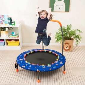 Costway Ø92 cm dětská trampolína mini trampolína s LED osvětlením a amp