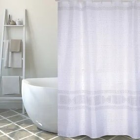 MSV TORALLA sprchový závěs vzorovaný šedý / 180 x 200 cm / polyester