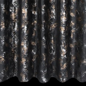 Záclona 140x270 Mariela black gold velvet ready on tape Eurofirany