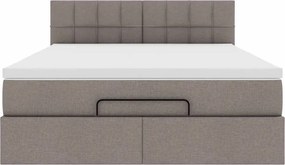 Osmanský postel s matrací taupe 140x190 cm textil 3311460