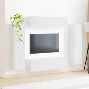 Sestava TV skříněk 8 ks Vysoce lesklá bílá Kompozitní dřevo 3409136
