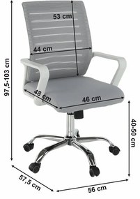 Tempo Kondela Kancelářská židle CAGE, bílá/šedá
