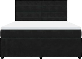 Box spring postel s matrací černá 180x200 cm samet 3294708