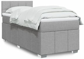 Box spring postel s matrací světle šedý 100 x 200 cm textil 3289279