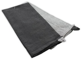 HOME ELEMENTS Utěrka z recyklované bavlny 2 ks, 50 x 70 cm, tmavě a světle šedá