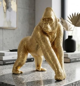 Dekorativní soška Gorilla Side zlatá