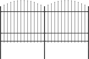 vidaXL Zahradní plot s hroty ocel (1,5–1,75) x 3,4 m černý [277740]