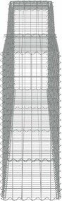 Klenuté gabionové koše 6 ks 400x50x120/140cm pozinkované železo 3147013