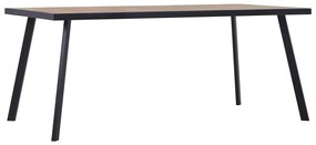 Jídelní stůl Jawsh - světlé dřevo - černý | 200x100x75 cm