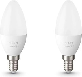 Philips Hue White - Chytrá LED žárovka E14, 470 lm, teplá bílá, 2 ks 929003021102