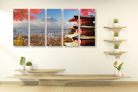5-dílný obraz podzim v Japonsku Varianta: 200x100