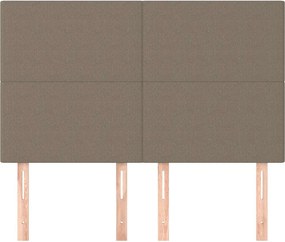 Čelo postele béžové 144x5x118/128 cm látkové 3116054